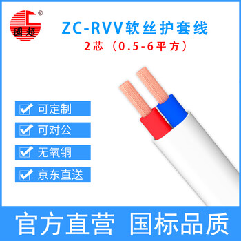 【RVV】国超电缆 ZC-RVV 2*4平方国标铜丝阻燃两芯家装线 软护套线 100米 白色【行情 报价 价格 评测】-京东