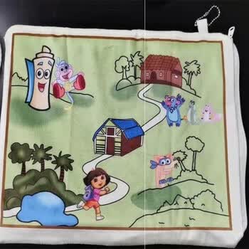 现货爱探险的朵拉双肩书包Dora笔袋地图小背包可爱幼儿园礼 大号笔袋地图 小号