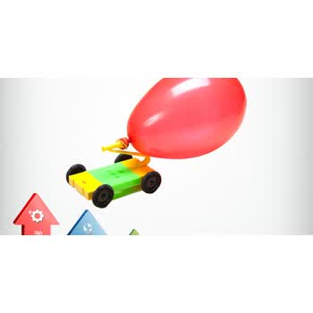 小学生科学实验玩具儿童 幼儿园手工diy材料科技小制作创意实验玩具套 气球反冲小车