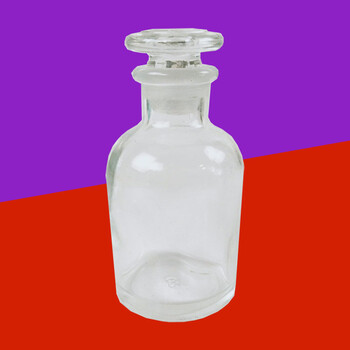 透明玻璃细口瓶 初中化学实验器材 教学仪器 白色小口试剂瓶 1000mL 1000毫升