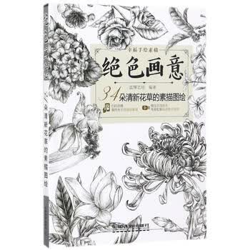 绝色画意34朵清新花草的素描图绘