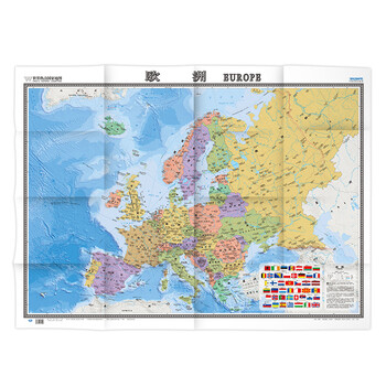 欧洲地图挂图 折叠图（折挂两用  中外文对照 大字易读 865mm*1170mm)世界热点国家地图