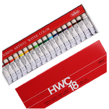 日本Holbein荷尔拜因水彩颜料18色/30色5ml透明靓丽色彩 18色水彩