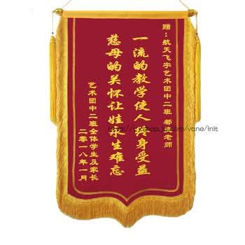 锦旗定做 定制作送医院医生学校幼儿园老师月嫂物业律师锦旗创意搞笑生日派对锦旗订做包邮 70*110cm内镶金边龙须发泡字