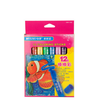 马可学生绘画棒棒彩18色12色炫彩棒可水洗可旋转儿童油画棒 12色
