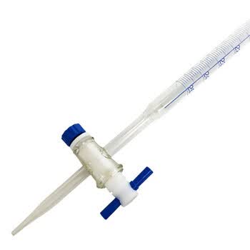 聚四氟乙烯活塞滴定管 酸碱两用通用 化学检定实验器材 25mL 透明 蓝白线 兰白线