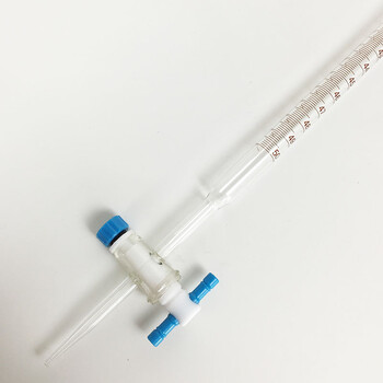 聚四氟乙烯活塞滴定管 酸碱两用通用 化学检定实验器材 50mL 透明