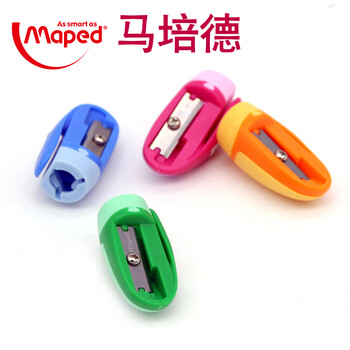 法国Maped马培德单孔笔帽卷笔刀创意迷你铅笔刨转笔刀 蓝色