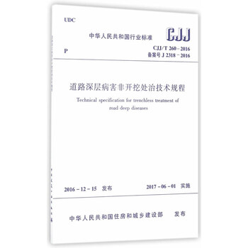 道路深层病害非开挖处治技术规程（CJJ/T260-2016）