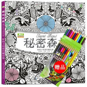 秘密森林 魔幻花园手绘 涂色书 少儿童青少年成人创意涂鸦 素描入门填色书