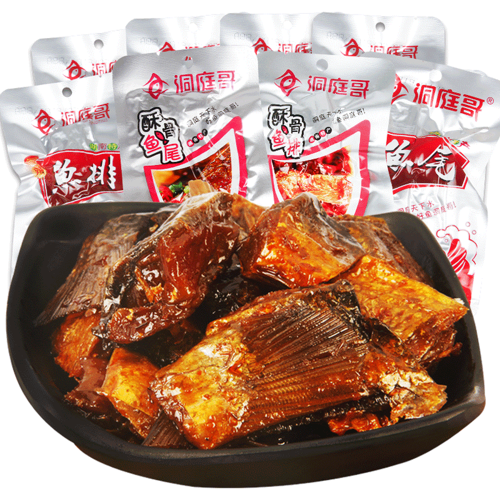 洞庭哥 香辣味鱼排鱼尾26g*20包 麻辣宿舍休闲零食小吃湖南零食 鱼排15g*20 - Nice222