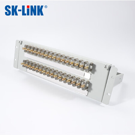 【SK-LINKDDF配线架】SK-LINK 16系统DDF数字配线架19英寸 西门子端子单元板2M两兆E1同轴电缆接头终端连接器含64个L9 ...