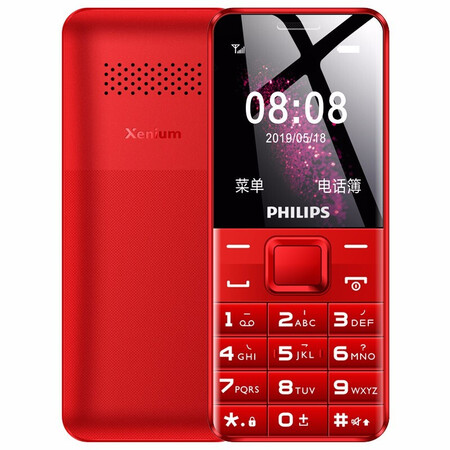 飞利浦（PHILIPS）移动电信老人机老人手机学生手机非智能老年机大屏老年手机功能机 E107绚丽红移动版（支持2G-4G移动卡打电话）【图片 价格 品牌 报价】-京东