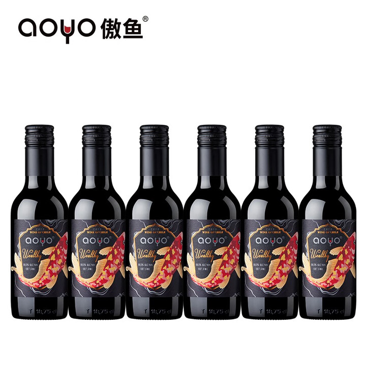 傲鱼（AOYO）中秋送礼富智利进口小瓶红酒特级珍藏西拉赤霞珠干红葡萄酒187ml 傲鱼富特级珍藏187ml*6无礼盒【图片 价格 品牌 报价】-京东