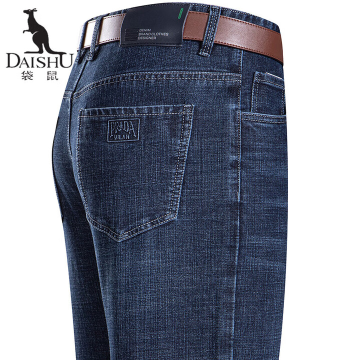 【袋鼠牛仔裤】袋鼠（DaiShu）牛仔裤男士直筒春秋休闲百搭外穿中青年长裤子DS3721 中兰 29 【行情 报价 价格 评测】-京东