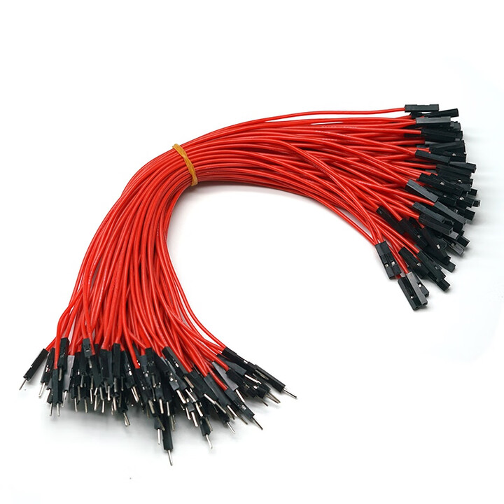 【丢石头1P Jumper Wire (Red, M2F, L200mm)】丢石头 1P彩排杜邦线 26AWG硅胶绝缘导线 耐高温电子线 实验 ...