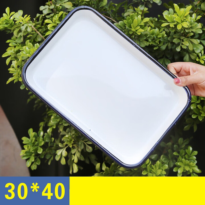 erisi加厚搪瓷盘白色托盘搪瓷方盘长方形实验化工盘带盖消毒盘子 30*40cm【实验室用加厚】无盖【图片 价格 品牌 报价】-京东