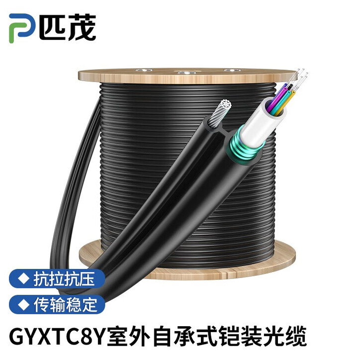 匹茂 GYXTC8Y-B1.3单模架空8字型吊线光纤中心束管自承式光缆100米 4芯(PM-256-SS) 100米【图片 价格 品牌 报价】-京东