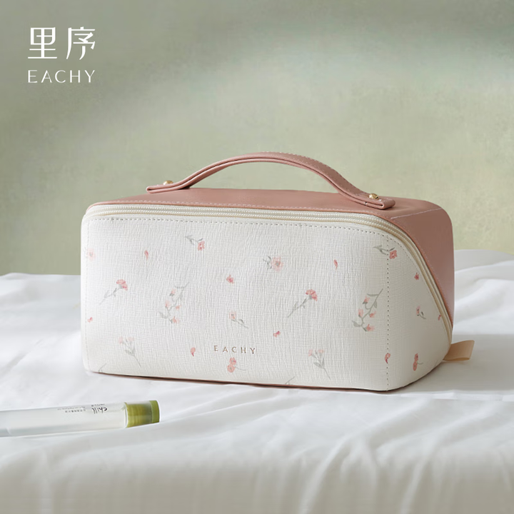 EACHY化妆包轻奢高级2024年新款便携化妆品收纳包女大容量分区收纳 彩小花粉-L【原创设计花卉系列】【图片 价格 品牌 报价】-京东