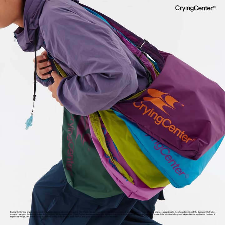 Crying center 哭喊中心 多色斜挎撞色便携尼龙背包 粉色【图片 价格 品牌 报价】-京东