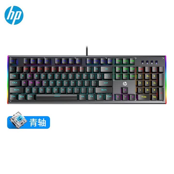 【惠普GK600F】惠普（HP）机械键盘笔记本台式机一体机电脑有线游戏办公键盘全尺寸背光键盘鼠标套装 GK600F（ 青轴）【行情 报价 价格 ...