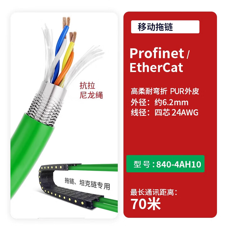hellolink网线Profinet总线电缆工业PN以太网伺服电缆高柔拖链网线4芯屏蔽通讯EtherCat双屏蔽网线 绿色四芯拖链移动使用2×2×24AWG 100米【图片 价格 品牌 报价】-京东