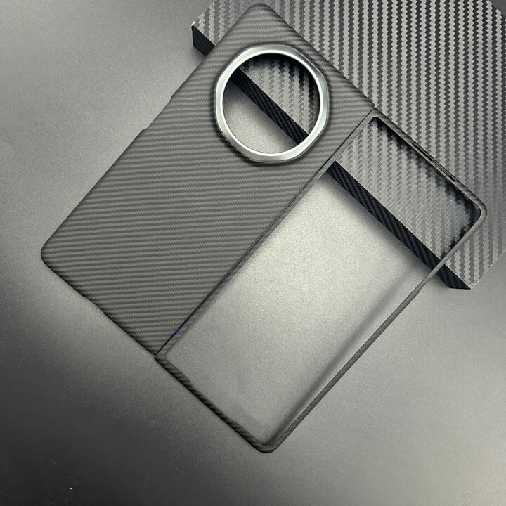 cancel适用凯夫拉荣耀magicv3带中轴磁吸保护套手机壳magic v3芳纶纤维保护套荣耀V3碳纤维保护套轻薄防 黑灰600D细纹火山口 ...