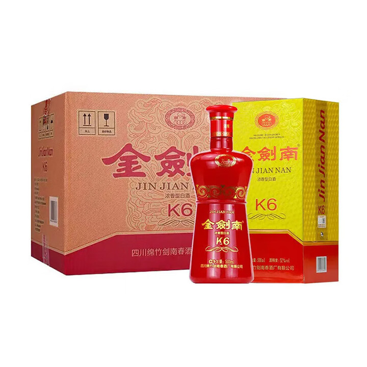 剑南春系列 浓香型白酒 【喜酒】 52度 500mL 6瓶 金剑南K6 整箱【图片 价格 品牌 报价】-京东
