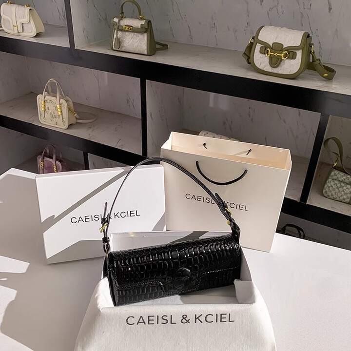 CAEISL & KCIEL官网小&ck2025新款女包女友生日礼物高级感复古磨砂腋下包单肩包 黑色 专柜高档品质【图片 价格 品牌 报价】-京东