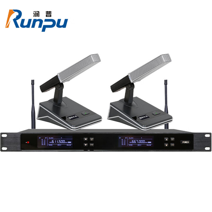 【润普RP-WZ922F】润普Runpu会议室礼堂报告厅直播/演讲/智慧教育真分集专业无线一拖二方管式鹅颈麦克风RP-WZ922F【行情 报价 ...