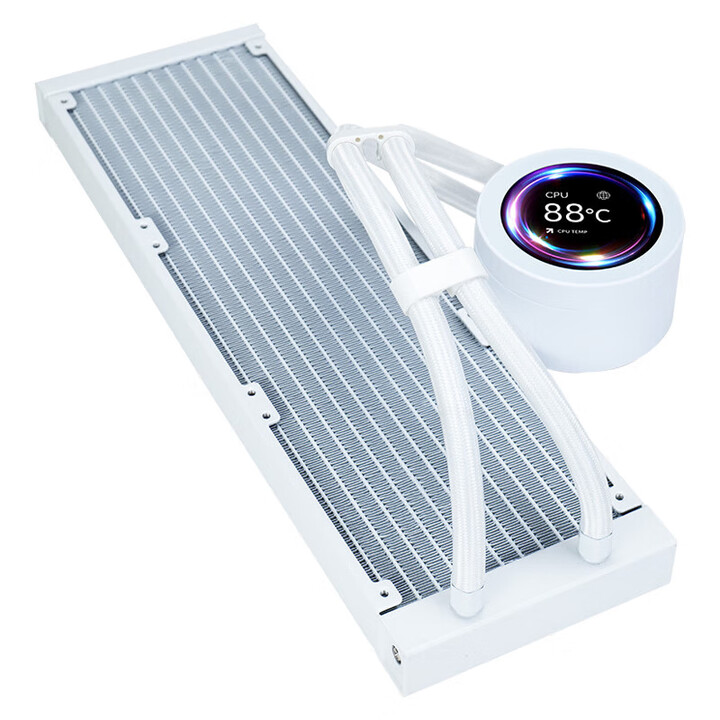 先马二代XW360水冷无风扇一体式CPU散热器ARGB神光同步风扇LCD屏幕IPS显示面板多平台 二代XW360-Plus无风扇白2.8寸圆屏6年保【图片 价格 品牌 报价】-京东