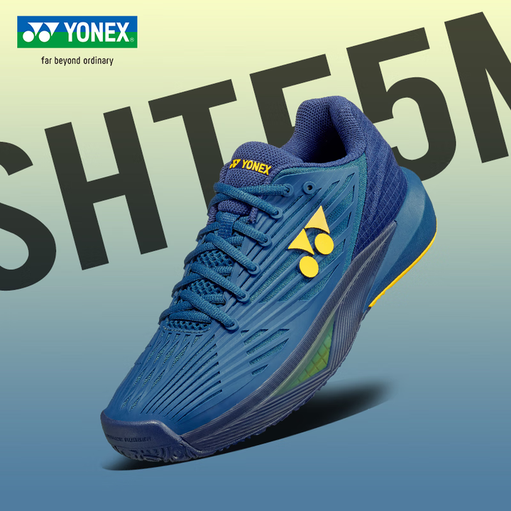 YONEX尤尼克斯羽毛球网球鞋男女款SHTF5/E5澳网同款yy比赛运动鞋动力垫 SHTE5MGCEX(男款)墨水蓝 40.5 (260mm ...