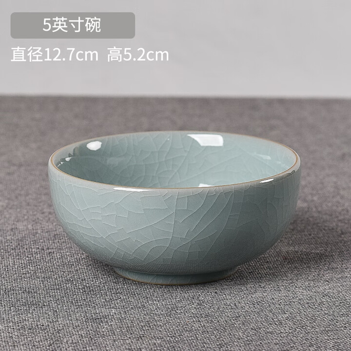 景德镇（jdz）青瓷米饭餐具冰裂纹中式哥窑简约面碗大碗家用大汤碗饭菜稀饭碗 5英寸哥窑粉青【图片 价格 品牌 报价】-京东