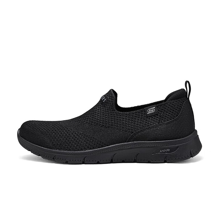 Skechers斯凯奇女鞋秋季透气缓震舒适耐磨足弓支撑一脚蹬休闲运动鞋104680 全黑色/104680-BBK 38.5【图片 价格 品牌 ...