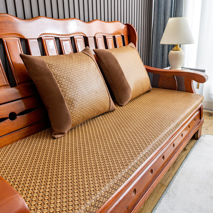 MOJY红木沙发坐垫全套冬夏两用中式红木沙发垫纯色夏季藤席高密度加厚 经典藤草(海绵厚3厘米) 四人位55x190cm【图片 价格 品牌 报价】-京东