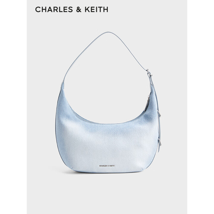 CHARLES&KEITH复古柔软新月包腋下包斜挎包生日礼物CK2-40782526 浅牛仔蓝色CK2-40782526-1 中包【图片 价格 ...