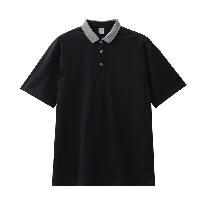 杜克恩320G重磅纯棉POLO衫男士短袖纯棉夏季美式休闲撞色翻领t恤 黑色 【100%棉/不起球不掉色】 S （适合110斤以下穿）【图片 价格 品牌 报价】-京东