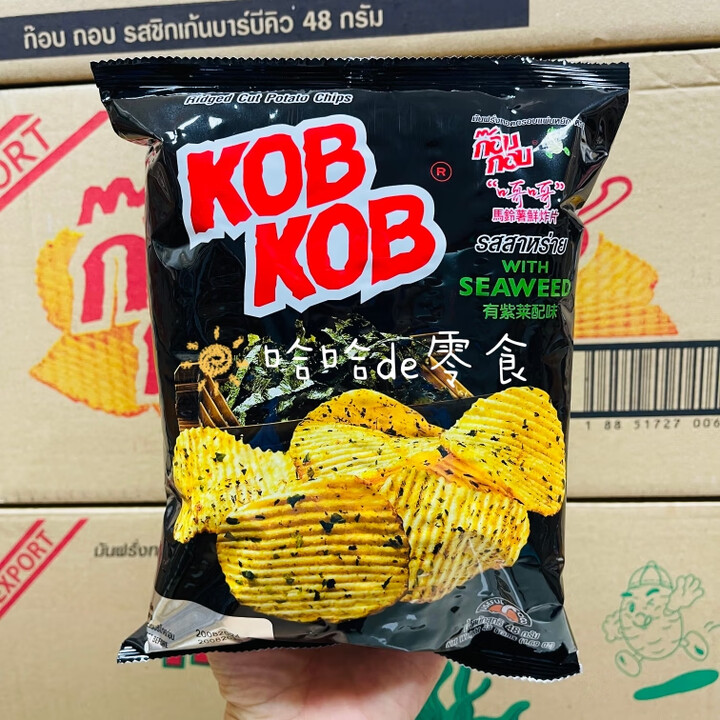 3袋包邮泰国进口KOB KOB网红波浪紫菜冬阴功汤香辣味原切薯片袋装 紫菜味48g*1袋【图片 价格 品牌 报价】-京东