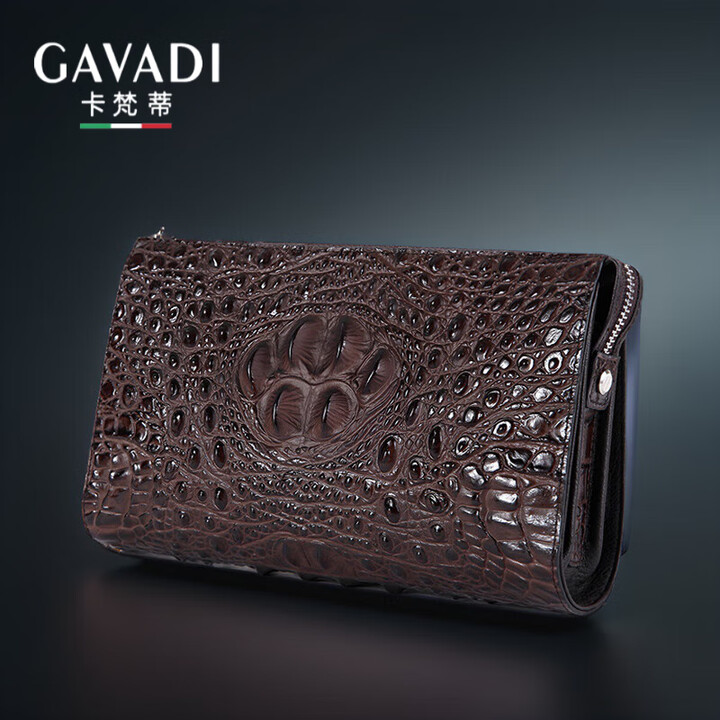 卡梵蒂（GAVADI）泰国纯鳄鱼皮手包真皮男潮流时尚个性情人节休闲手抓包手拿包 2023咖啡【8-G329款】 长25X高16【图片 价格 ...