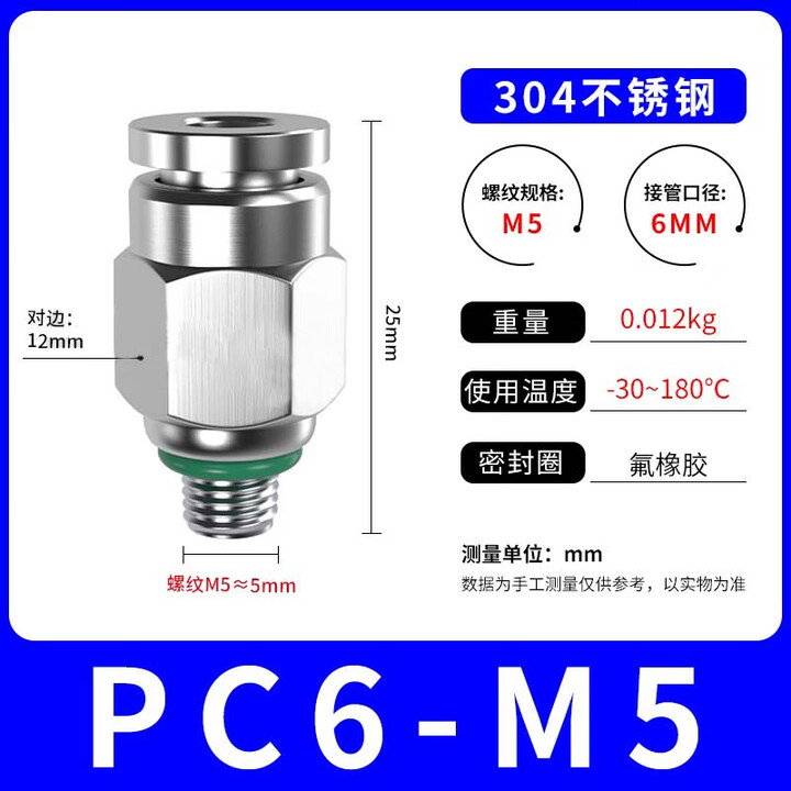 【螺艺人PC6M5】螺艺人 不锈钢外螺纹气管直通 PC6M5【行情 报价 价格 评测】-京东