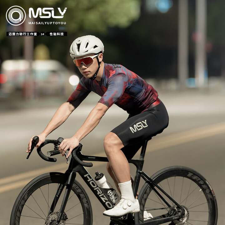 MAISAILY迈赛力男女炫彩涂鸦夏季骑行短袖上衣竞技款自行车短袖透气公路 晚霞短袖 M【图片 价格 品牌 报价】-京东