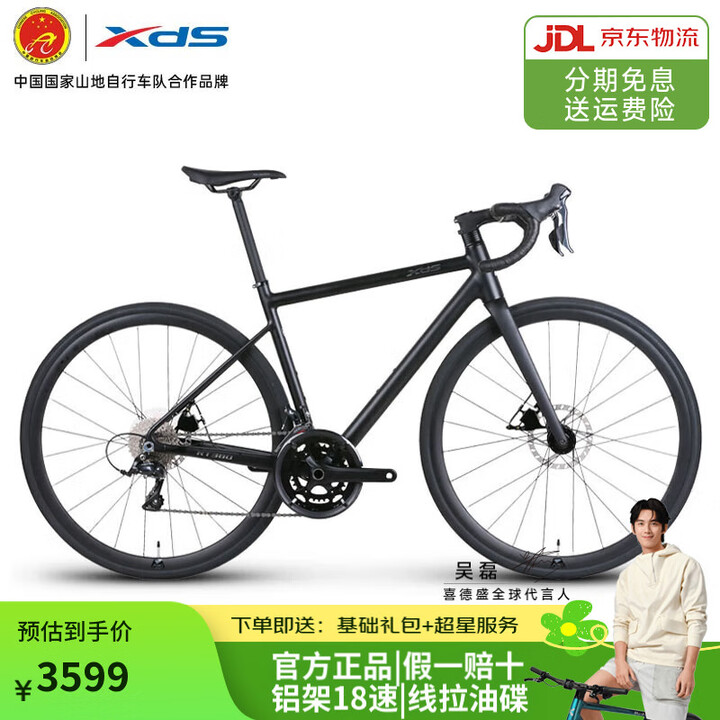 喜德盛（xds）rt380喜德盛rt380公路车喜德盛公路车公路自行车公路车自行车xds 曜石黑 700Cx450mm身高155-165cm ...