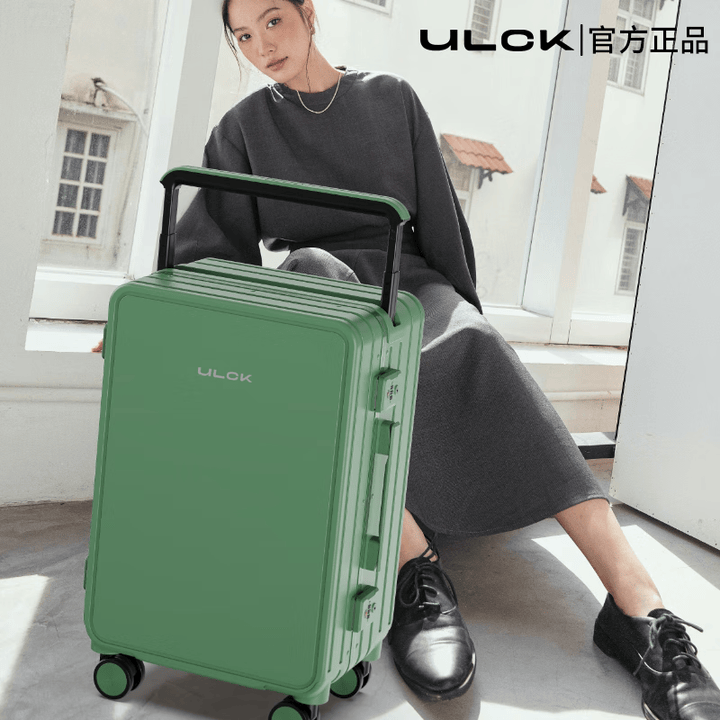 ULCK行李箱宽拉杆大容量高颜值男女轻便登机密码旅行皮箱 帝王绿 【防刮】 中置宽拉杆更平衡 20英寸 【登机箱】送专属箱套【图片 价格 品牌 ...
