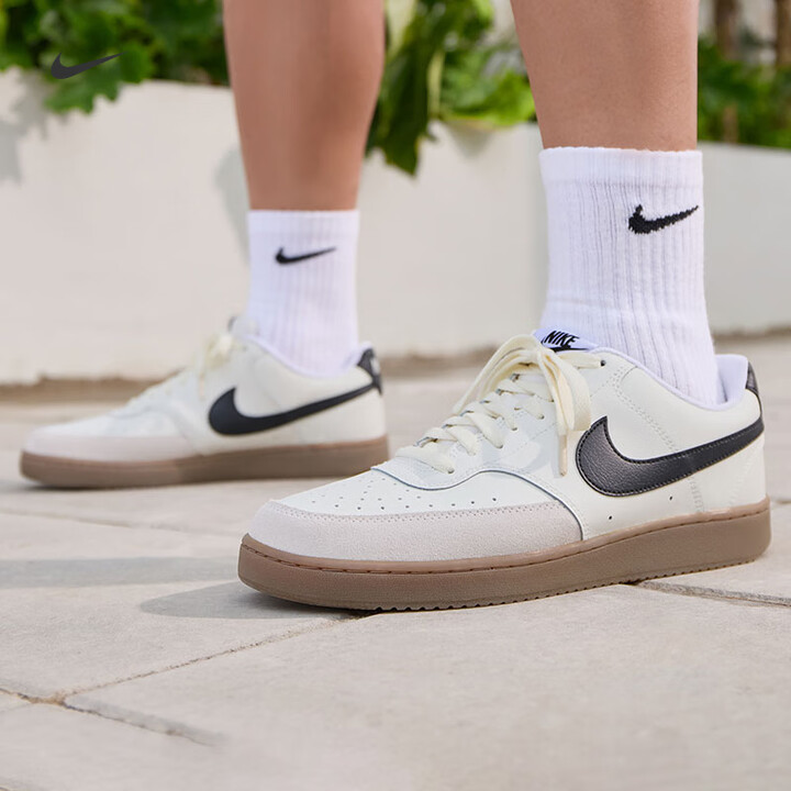 耐克男子透气运动鞋冬季低帮板鞋NIKE COURT VISION LOW FQ8075 133帆白/黑/浅土褐/白/椰奶色 38【图片 价格 ...
