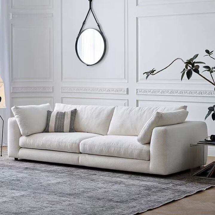 美克美家·轻氛法式奶油侘寂风小户型客厅简约棉麻可拆洗三人位布艺直排云朵沙发 米白色可拆洗 大多人360*105*78【图片 价格 品牌 报价】-京东