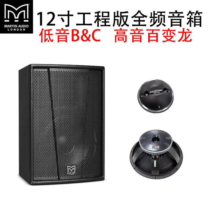 玛田音响（MARTIN AUDIO）F12+ 专业10寸12寸15寸音箱户外活动舞台酒吧KTV全频音响套装 进口配置12寸百变龙（别墅版 ...