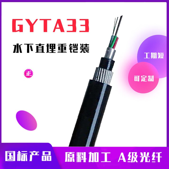 聚阜牌GYTA33-12b1海底防鼠光纤4/8/24/48/96芯钢丝重铠装水下直埋光缆 GYTA33-4芯【图片 价格 品牌 报价】-京东
