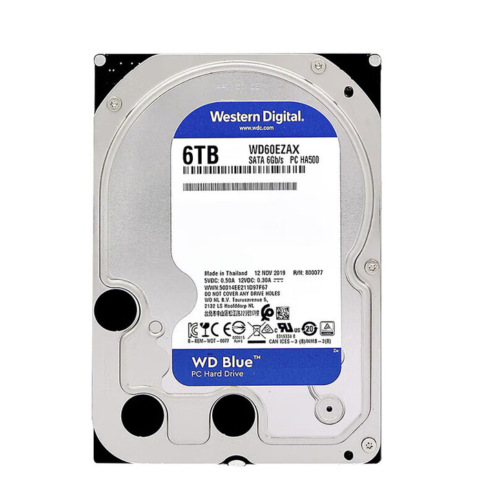 WD西部数据机械硬盘1T 2T 4T 6T台式机电脑3.5英寸SATA3蓝盘HDD 6T WD60EZAX OEM 垂直5400转【图片 价格 ...