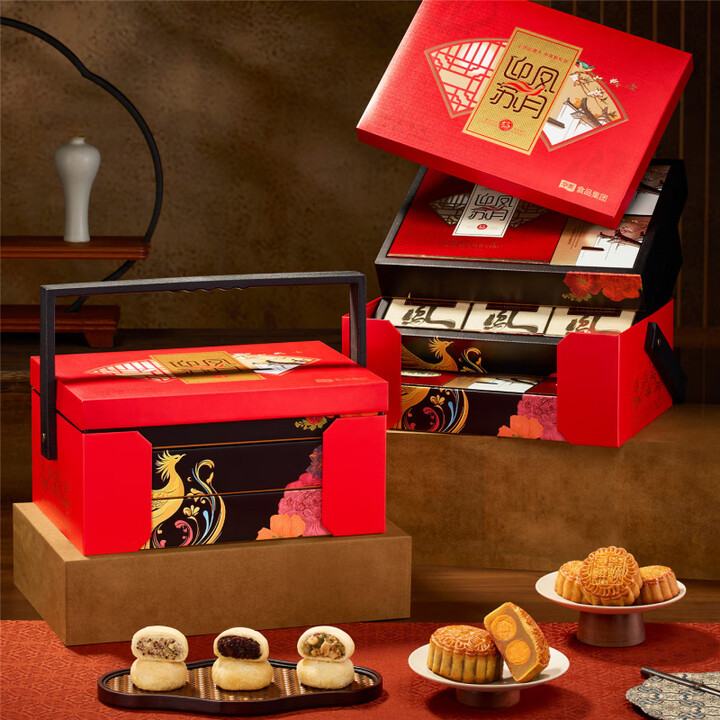 华美（Huamei）月饼礼盒广式五仁金腿蛋黄莲蓉月饼休闲食品中秋节送礼包福利团购 【15饼8味】迎凤苏月·富贵尊礼1460g【图片 价格 品牌 报价】-京东