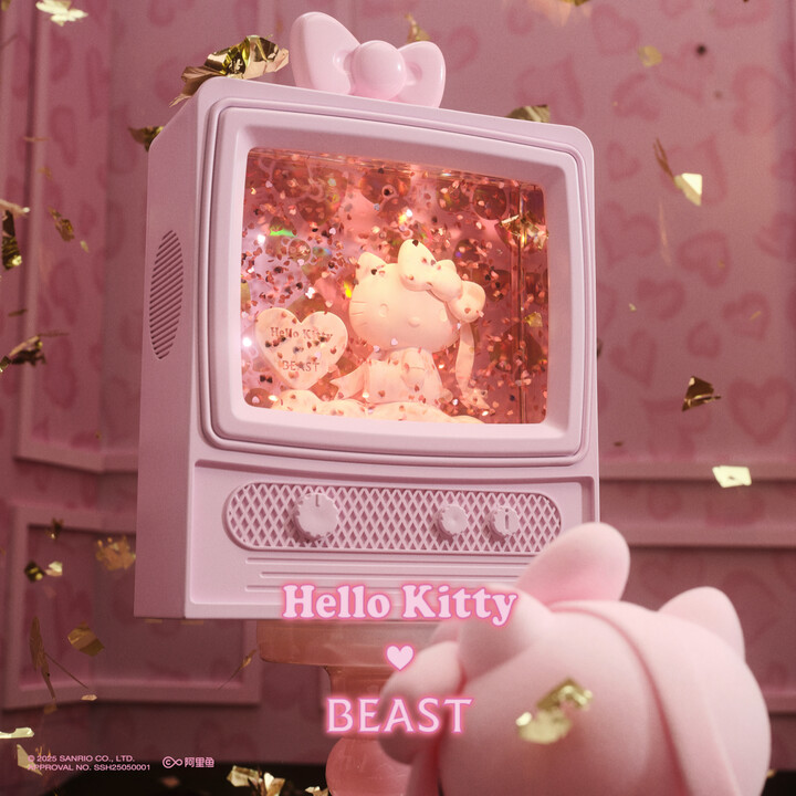 【野兽派Hello Kitty × BEAST“闪闪惹人爱”电视机水晶球（天使粉）】野兽派（THE BEAST）Hello Kitty × ...
